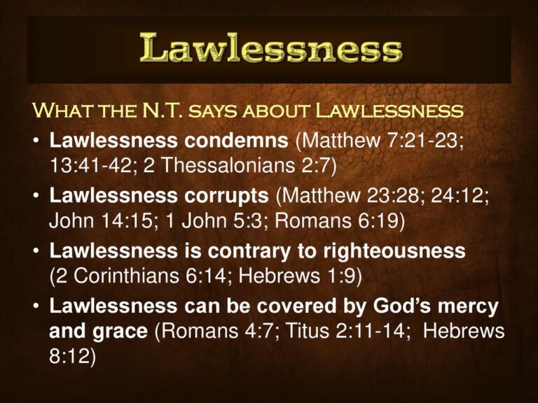 Definition Of Lawlessness In The Bible - Bible Wisdom Hub