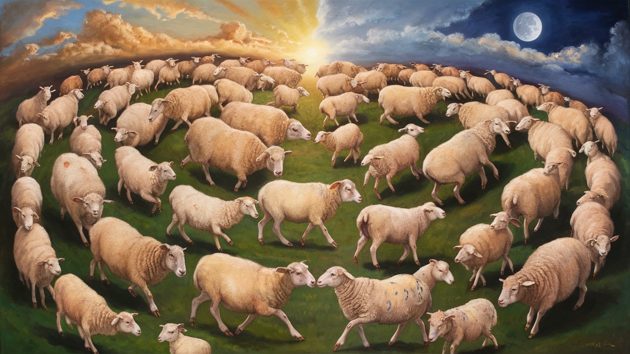 Flock Of Sheep Walking In Circle Bible - Bible Wisdom Hub