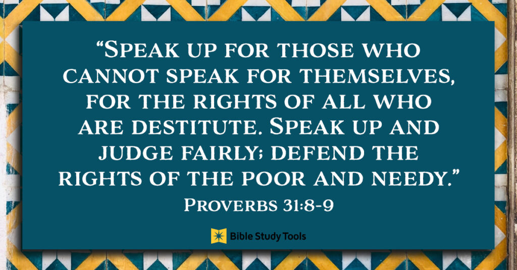 Voice For The Voiceless Bible Verse - Bible Wisdom Hub